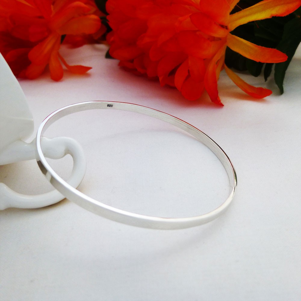 Plain Silver Slave Bangle, Simply Chic and Fabulous