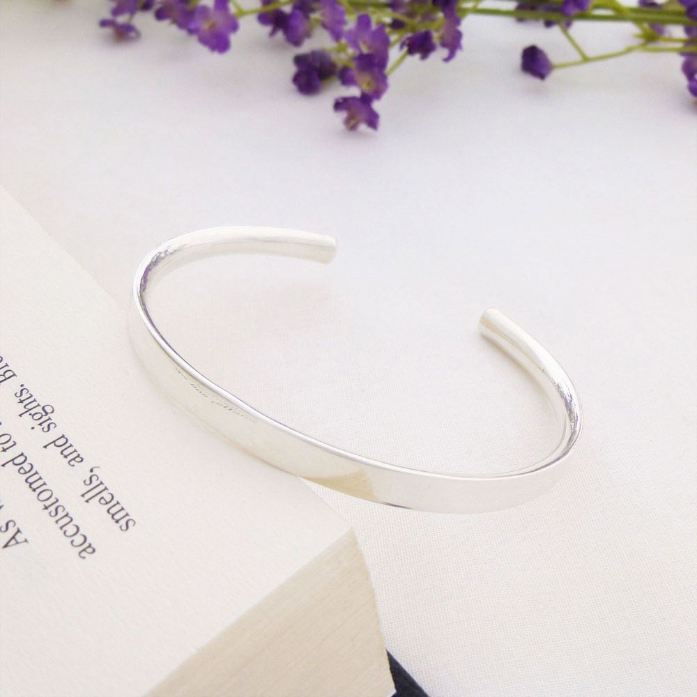 Solid Sterling Silver Torq Bangle with Beautiful clean lines.