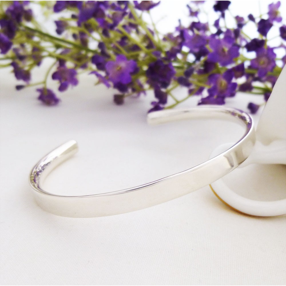 Solid Sterling Silver Torq Bangle with Beautiful clean lines.