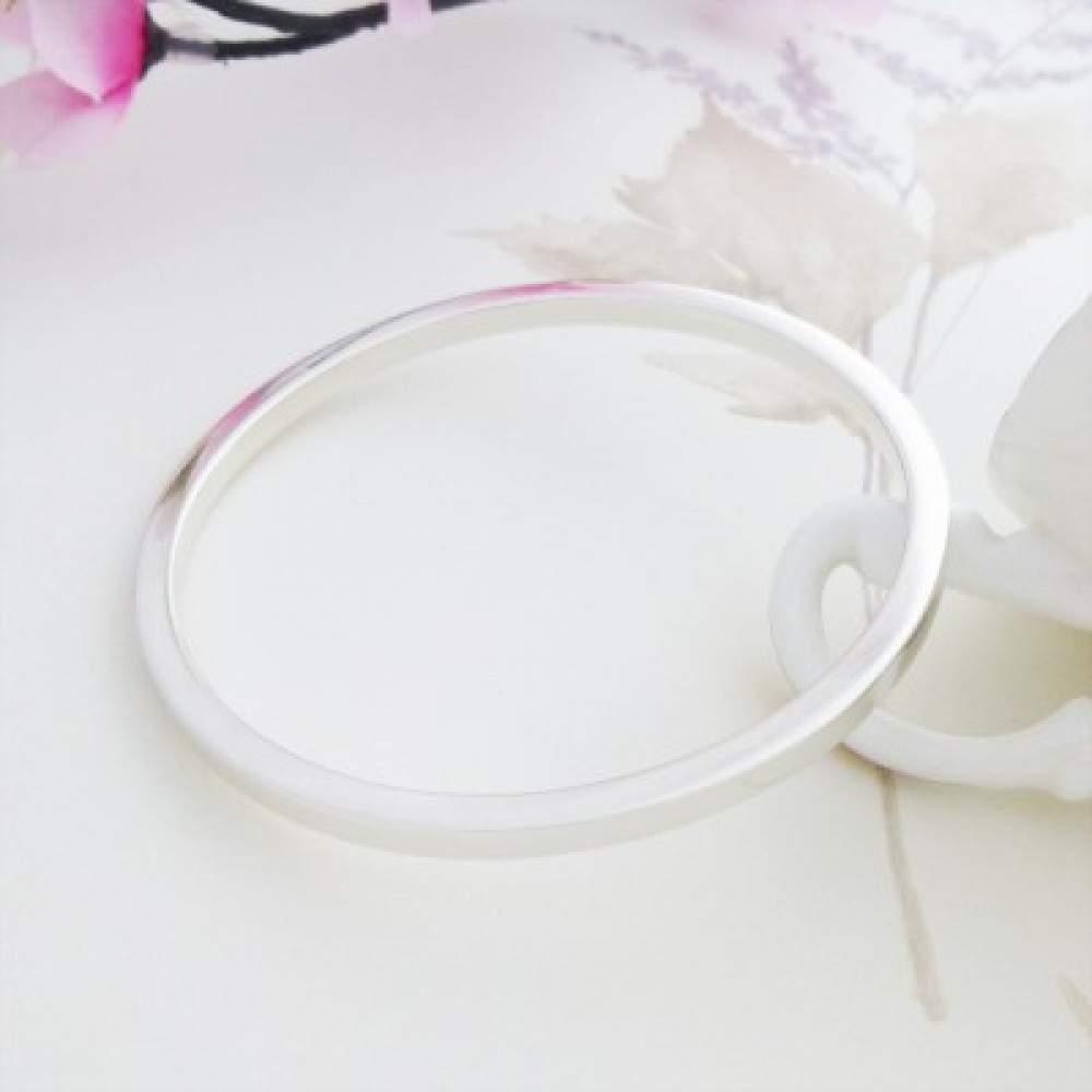 Antonia Extra Large Size Ladies Solid Sterling Silver Bangle