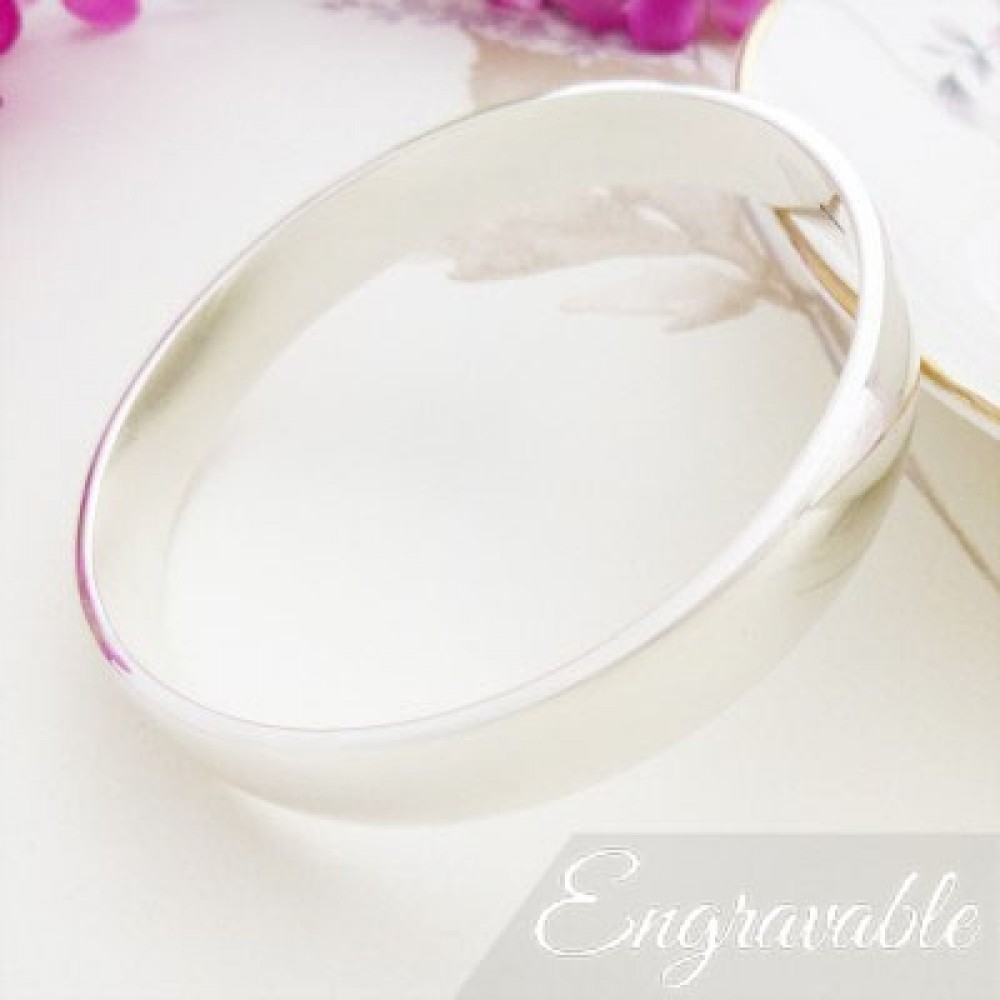 Ava Small Wrist Heavy Solid Silver Bangle Hand Made in the UK