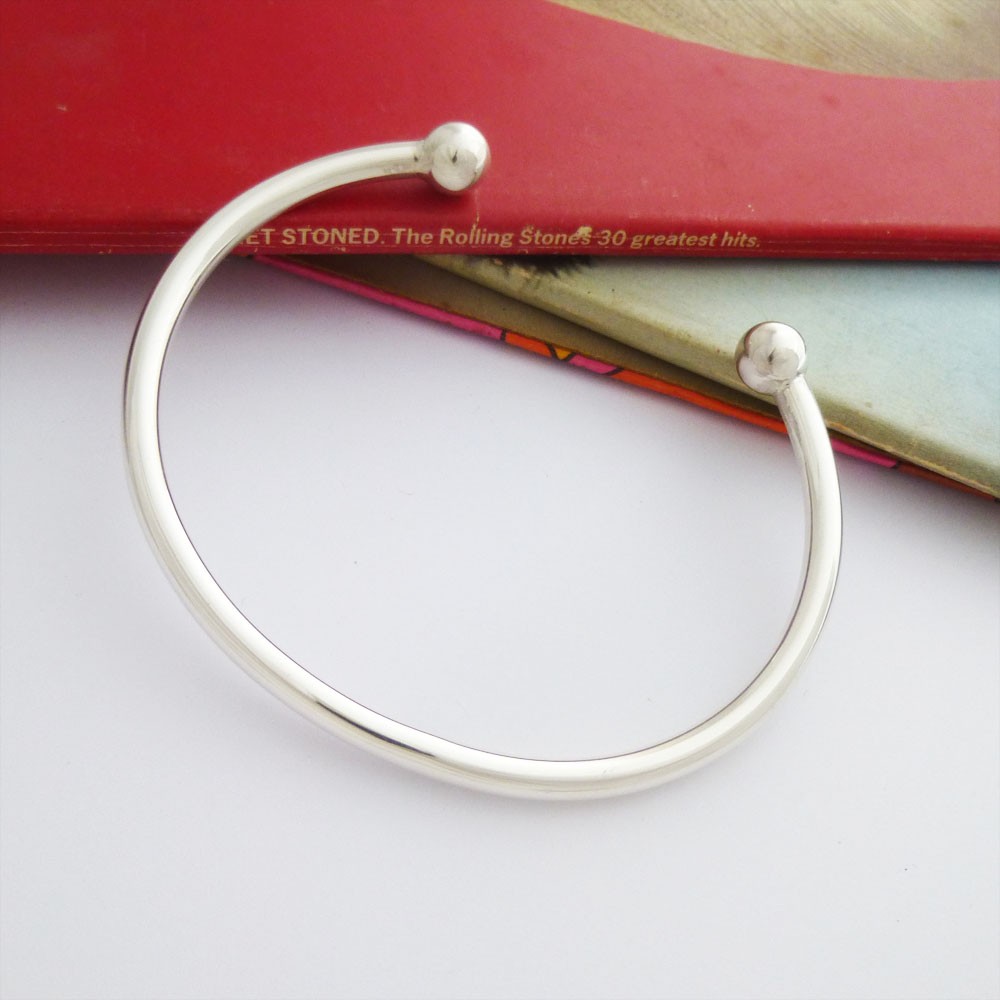 Men's Classic Sterling Silver Torque Bangle