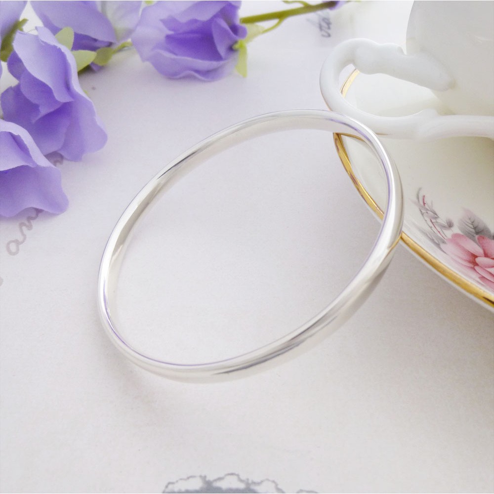 Malia Extra Large Oval Section 71mm Solid Silver Ladies Bangle