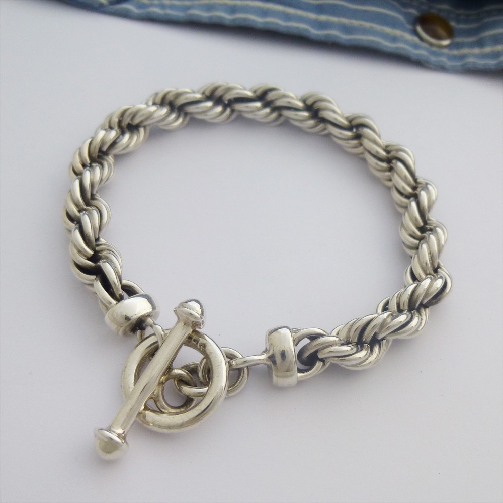 Men's Chunky Rope Bracelet in 925 Sterling Silver