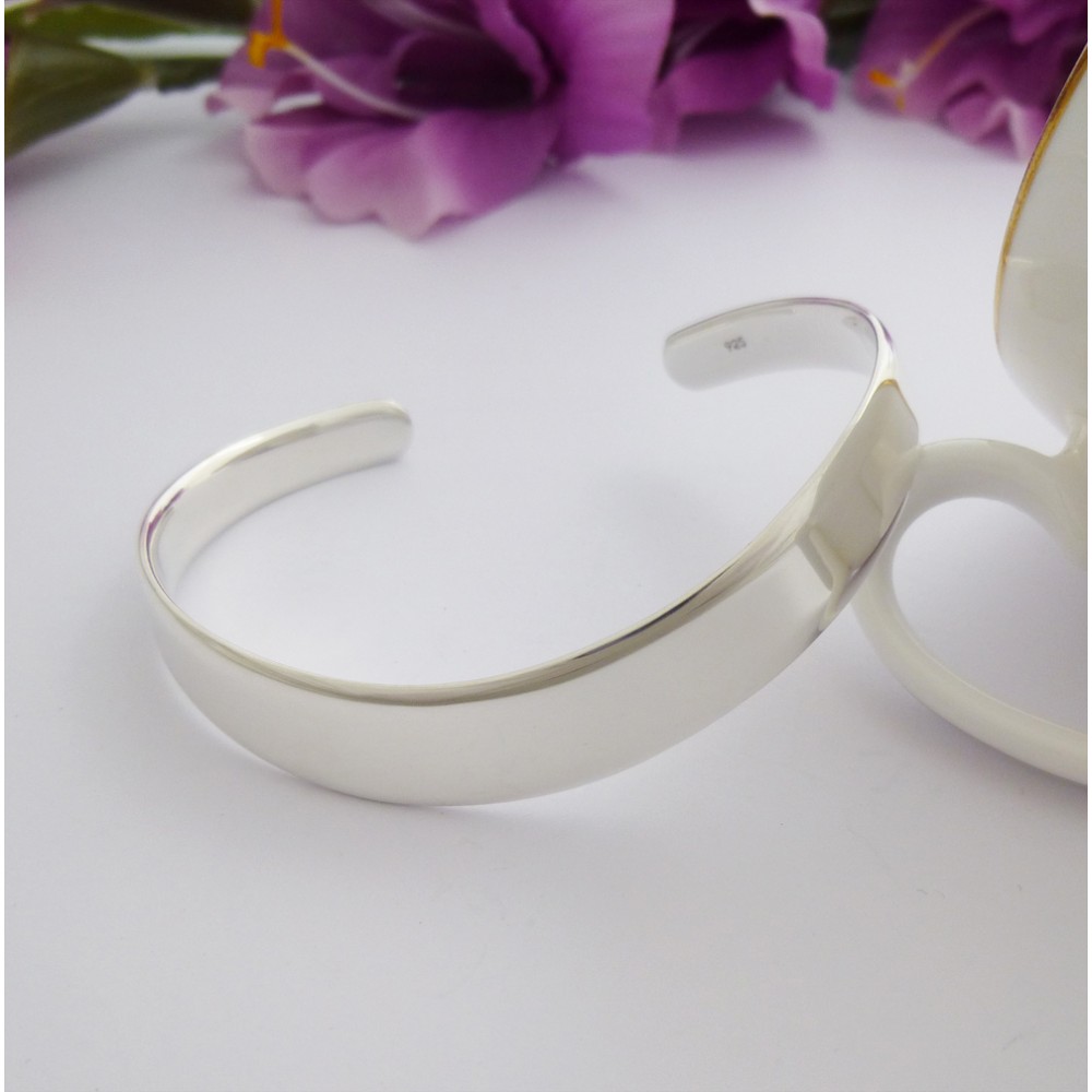 Ladies Sapphire Solid Chunky Sterling Silver Torque