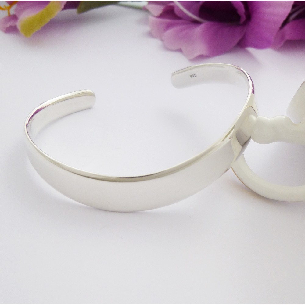 Ladies Sapphire Solid Chunky Sterling Silver Torque