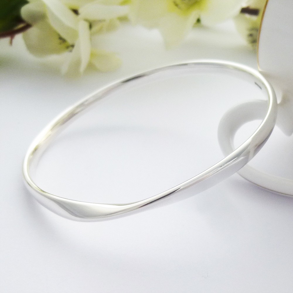 Trixie Extra Large Size Solid Sterling Silver Bangle